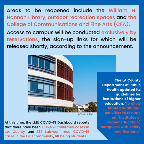 UPDATE: LMU to begin limited reopening of Westchester campus | News ...