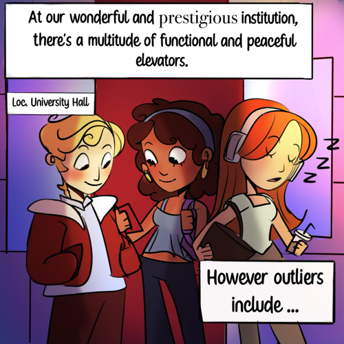 "Different Types of Elevators at LMU" Comic Strip | Cartoons ...