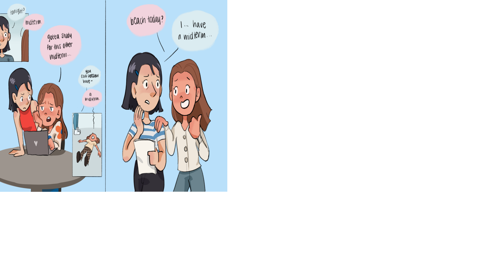 "Midterms All Term" Comic Strip | Cartoons | laloyolan.com