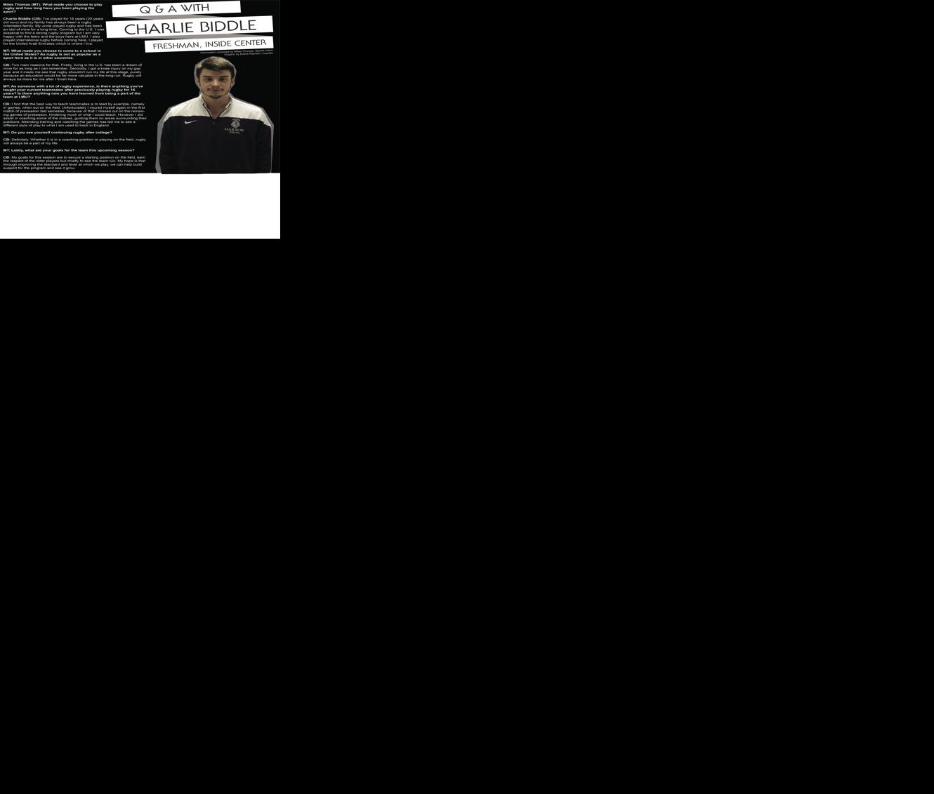 Charles Biddle speaks on playing Rugby in the US | Sports | laloyolan.com