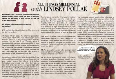 Q&A with millennial expert Lindsey Pollak | News | laloyolan.com