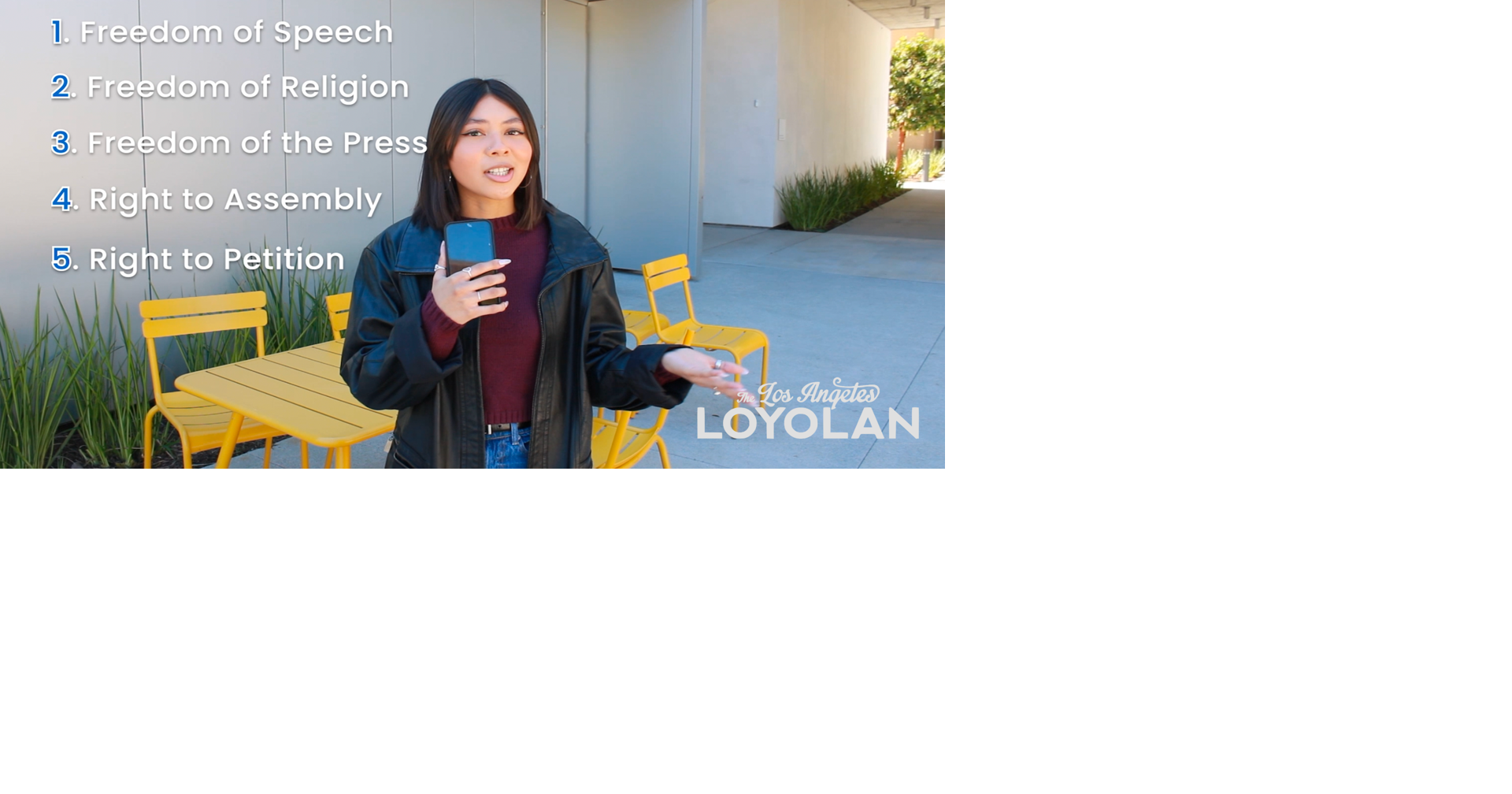 Palm Talk: What are the five freedoms of the First Amendment? | Videos | laloyolan.com