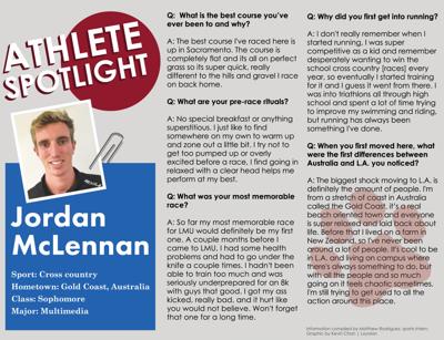 Athlete Spotlight: Jordan McLennan | Track | laloyolan.com