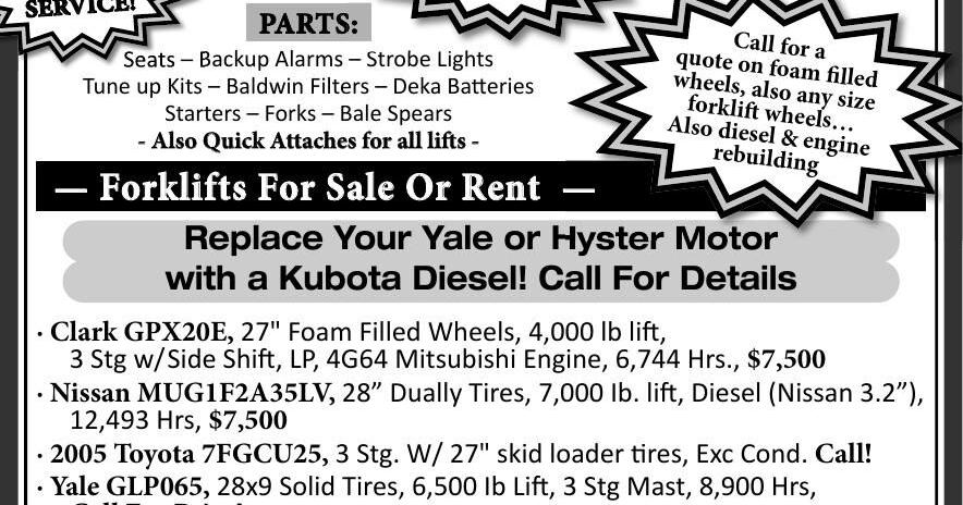 Forklift Repair & Sales | Construction Equipment | lancasterfarming.com