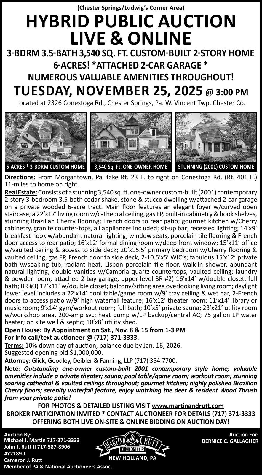 11/25 - GALLAGHER | Public And Estate Sales | lancasterfarming.com