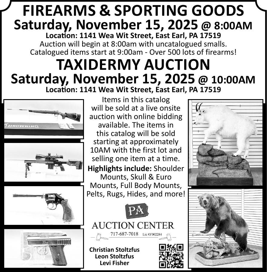 11/15 - FIREARMS & SPORTING GOODS | Antique Auctions | lancasterfarming.com