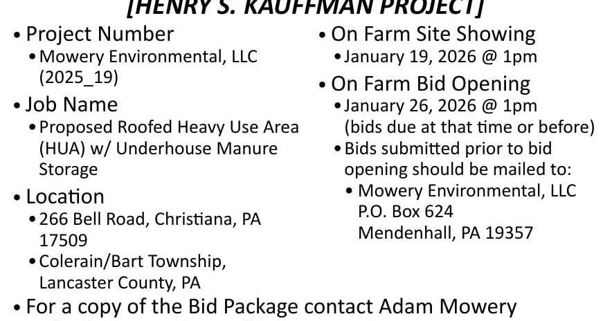 Invitation To Bid On Project For Roofed Heavy Use Area With Underhouse ...