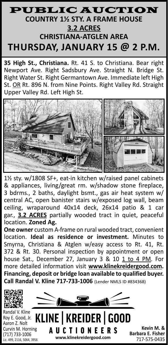 1/15 FISHER | Public And Estate Sales | lancasterfarming.com