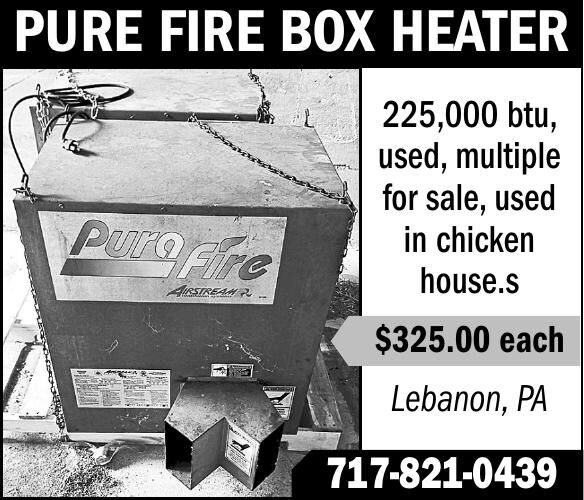 Pure Fire Box heater 225,000 | Poultry & Supplies | lancasterfarming.com