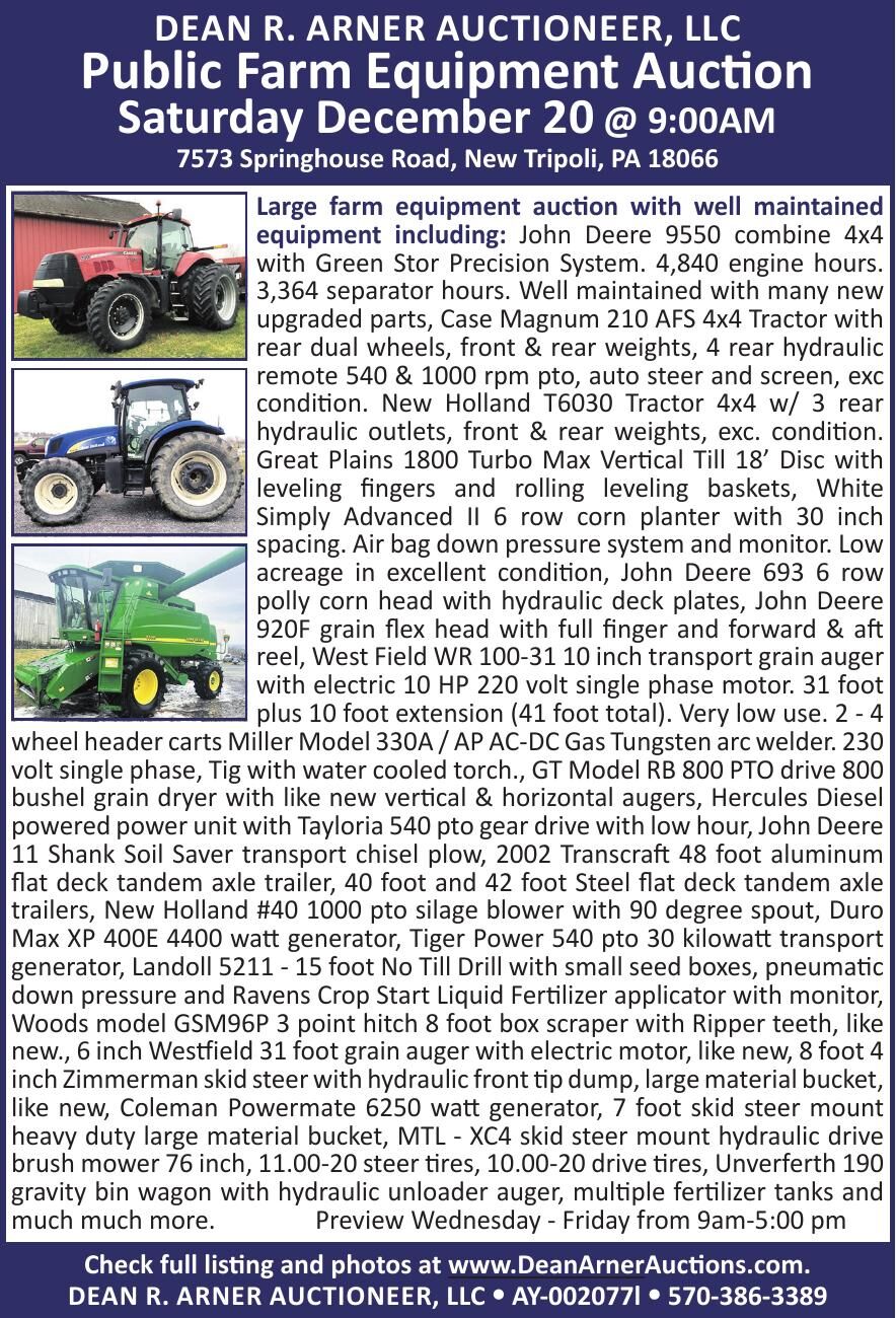 12/20 - FARM EQUIPMENT | Public And Estate Sales | lancasterfarming.com