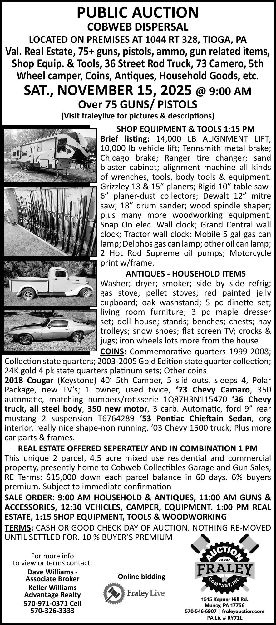 11/15 COBWEB | Public And Estate Sales | lancasterfarming.com