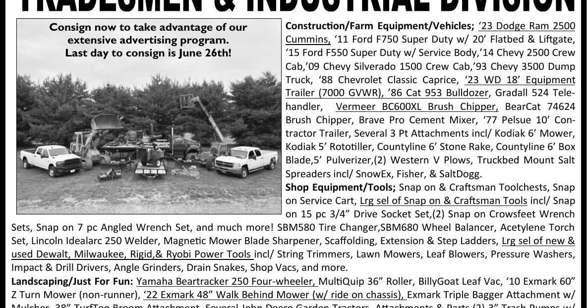 7/17 TRADESMEN & INDUSTRIAL | Public And Estate Sales ...