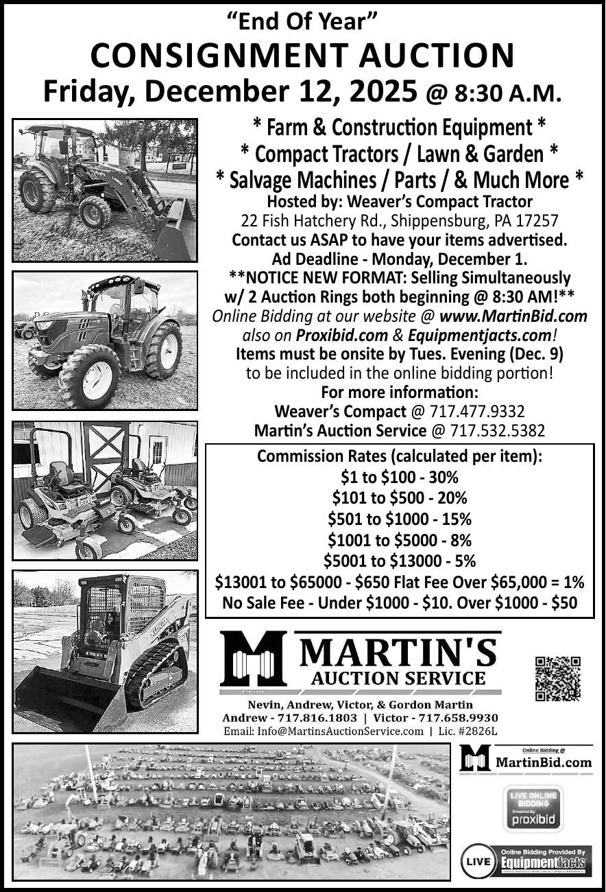 12/12 - WEAVERS COMPACT | Public And Estate Sales | lancasterfarming.com