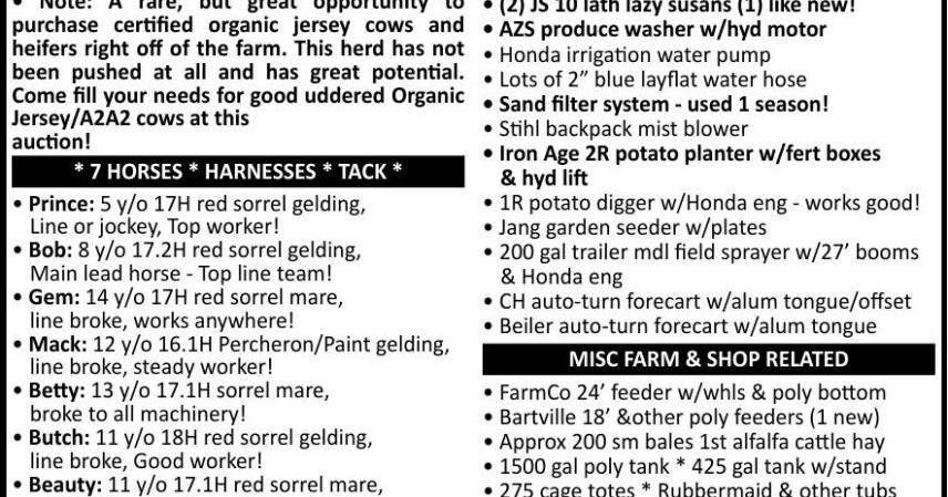 1/16 STOLTZFUS FARM DISP | Public And Estate Sales | lancasterfarming.com