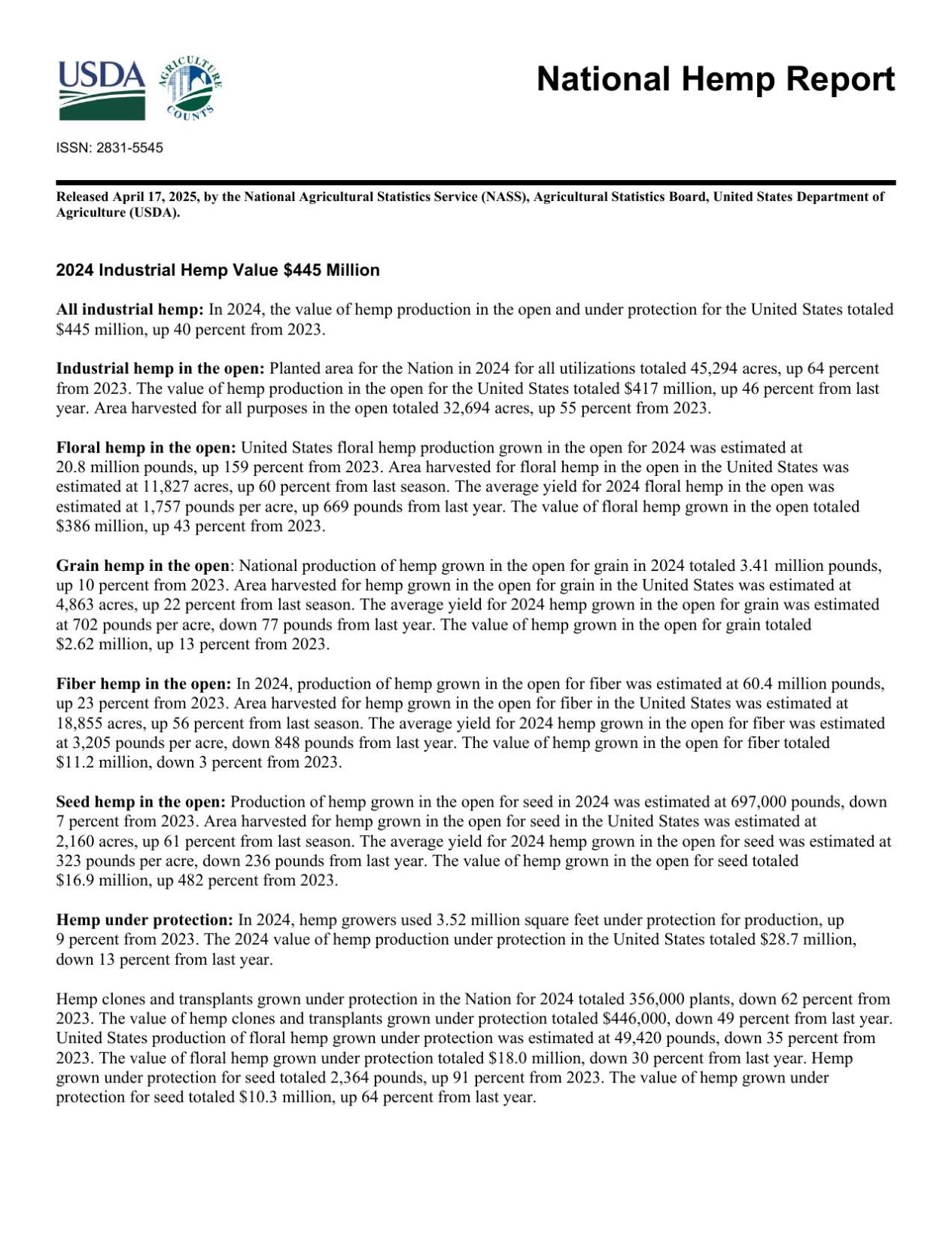 Unlocking the USDA HEMP Report: A Tale of Two Industries | Hemp ...