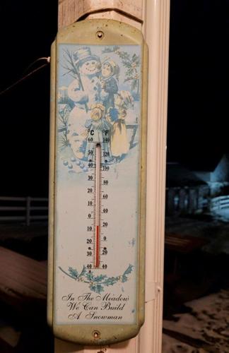 cold snowman thermometer