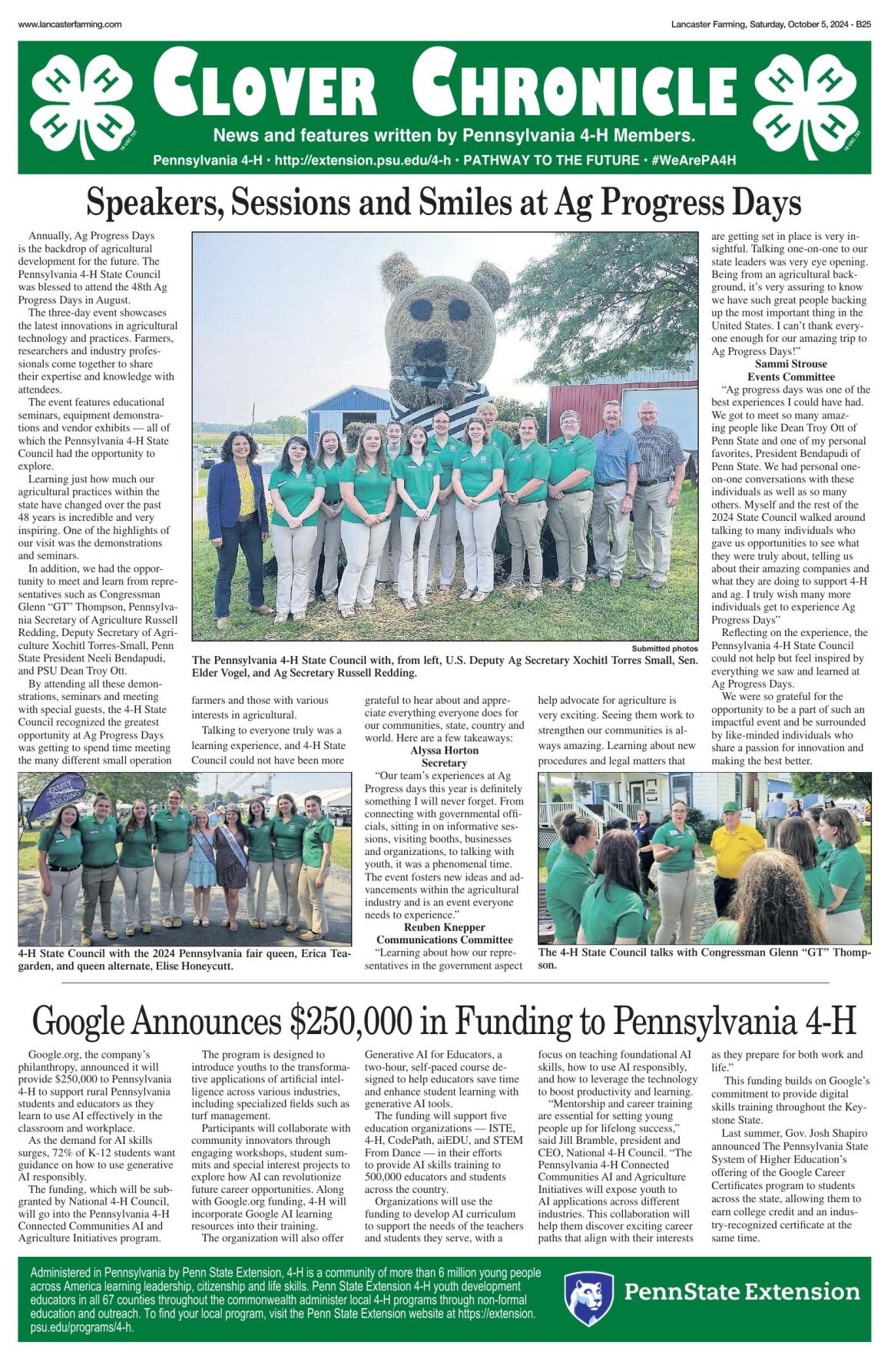 Clover Chronicle, October 5, 2024 | 4-H | lancasterfarming.com