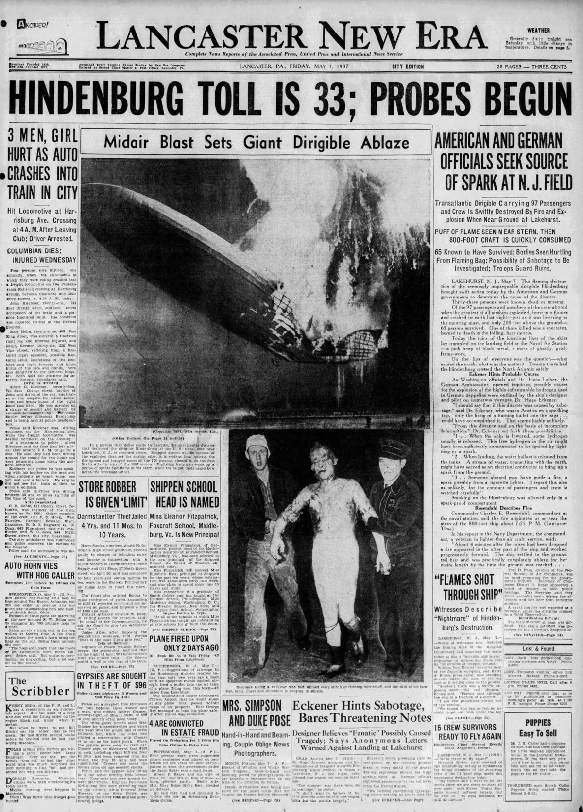'Oh, the humanity!': See how the Hindenburg disaster appeared on the ...