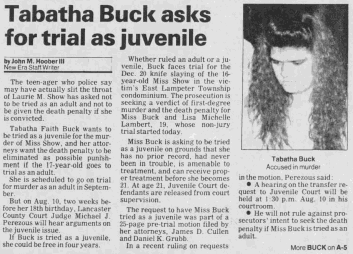 Timeline of the Tabitha Buck case | Local News | lancasteronline.com