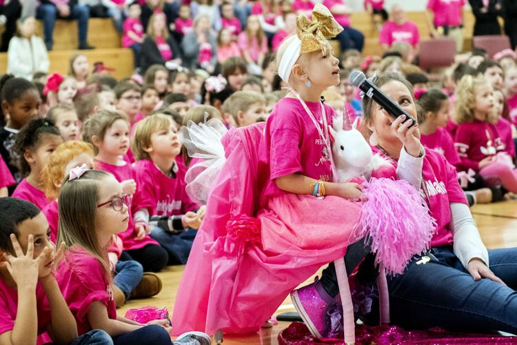 School's 'pink out' shows support for kindergartner battling cancer ...