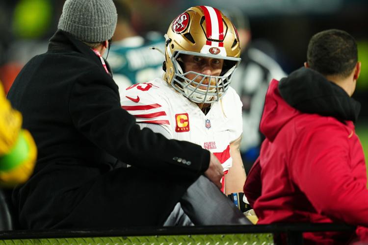 49ers' George Kittle carted off with right Achilles tendon injury in ...