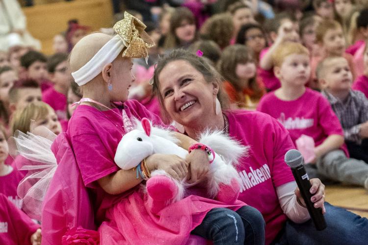 School's 'pink out' shows support for kindergartner battling cancer ...
