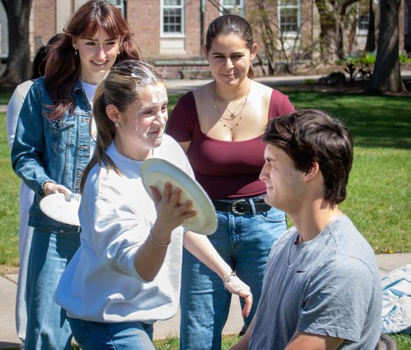 Members of Chi Phi fraternity and Chi Omega sorority, at Franklin ...