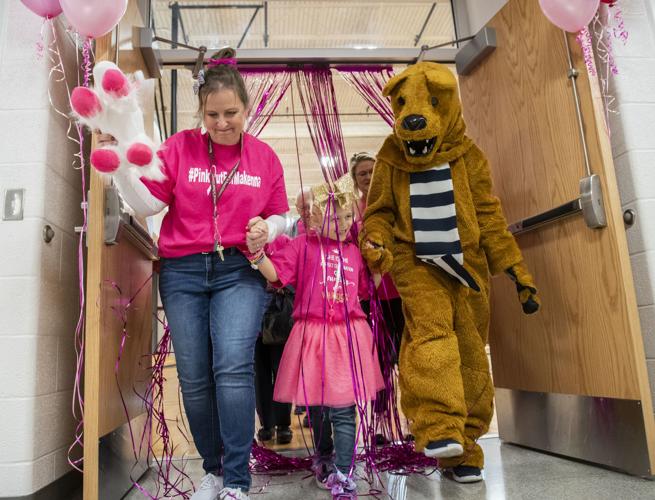 School's 'pink out' shows support for kindergartner battling cancer ...
