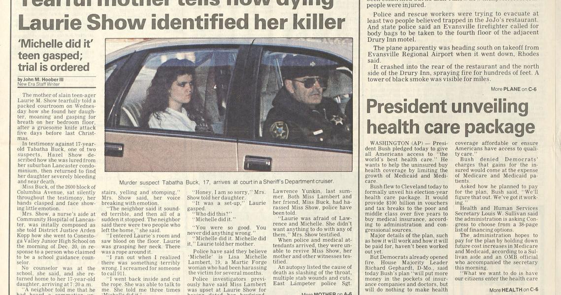 In 1992, all eyes were on court proceedings in the Laurie Show murder ...