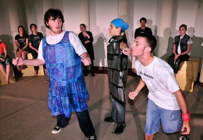 Lovers and laborers, enchanted in the forest West End Shakespeare Co ...