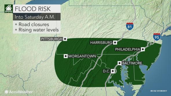 Flash flood watch in effect in Lancaster County through Saturday ...
