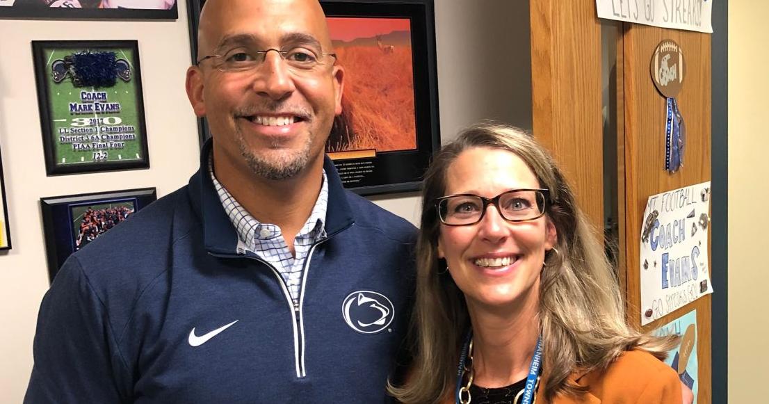 Penn State's James Franklin stops by Manheim Township before Warwick ...
