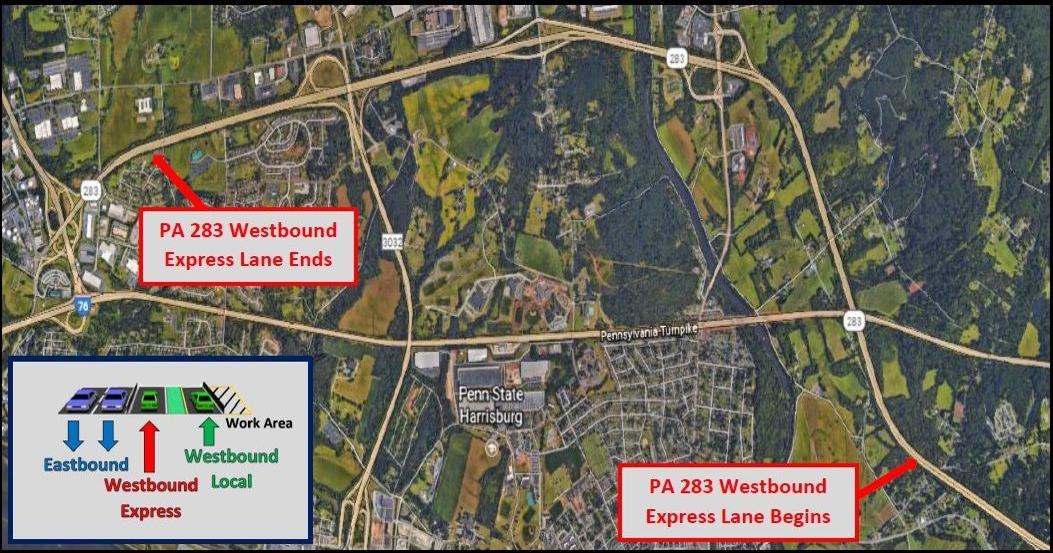 New traffic patterns begin on westbound Route 283 in Dauphin County ...