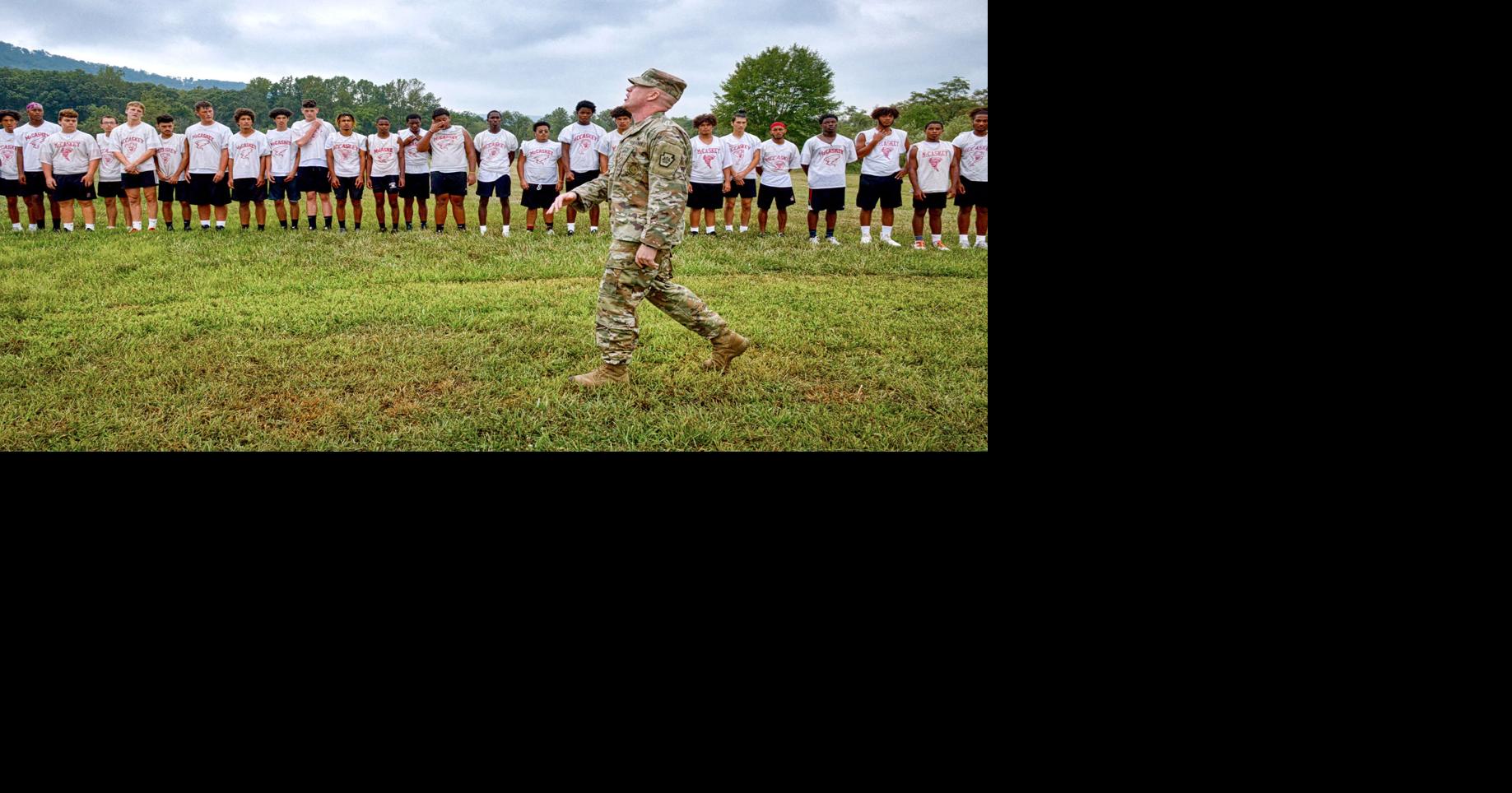 McCaskey's football team trained Friday with the National Guard [photos ...