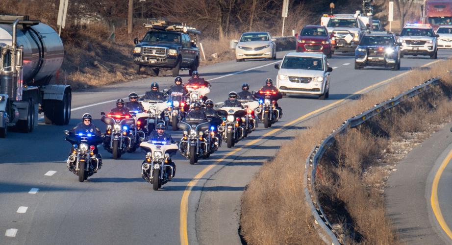 Motorcade leads procession for slain West York Borough police officer ...