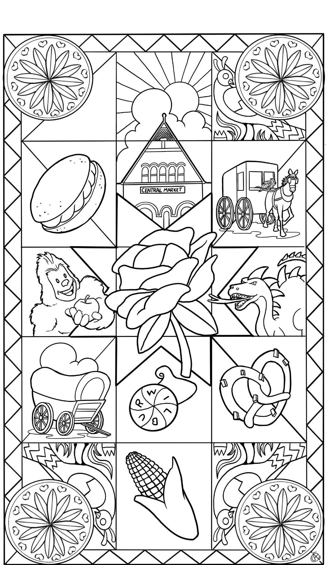 Icons of Lancaster County coloring page | | lancasteronline.com