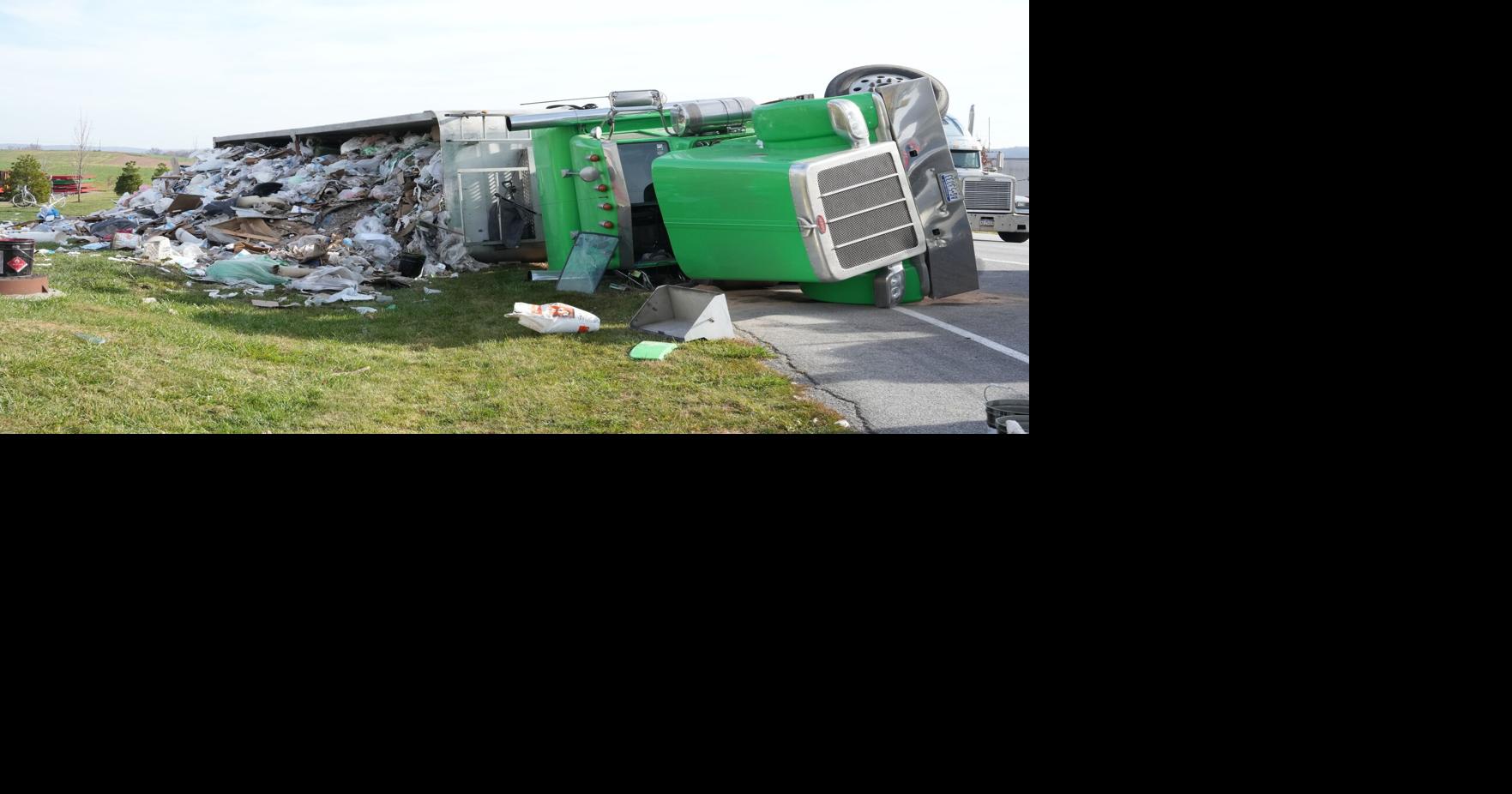 Toppled trash trailer closes lane on Route 30 in Salisbury Township ...