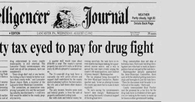 Getting enough money for the Lancaster County Drug Task Force has been ...