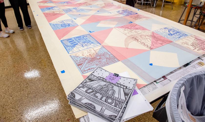 Cocalico High School Students make a 45-foot-long mural for turnpike ...