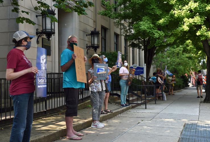 'Save our USPS' protesters rallied outside Lancaster city postal office ...