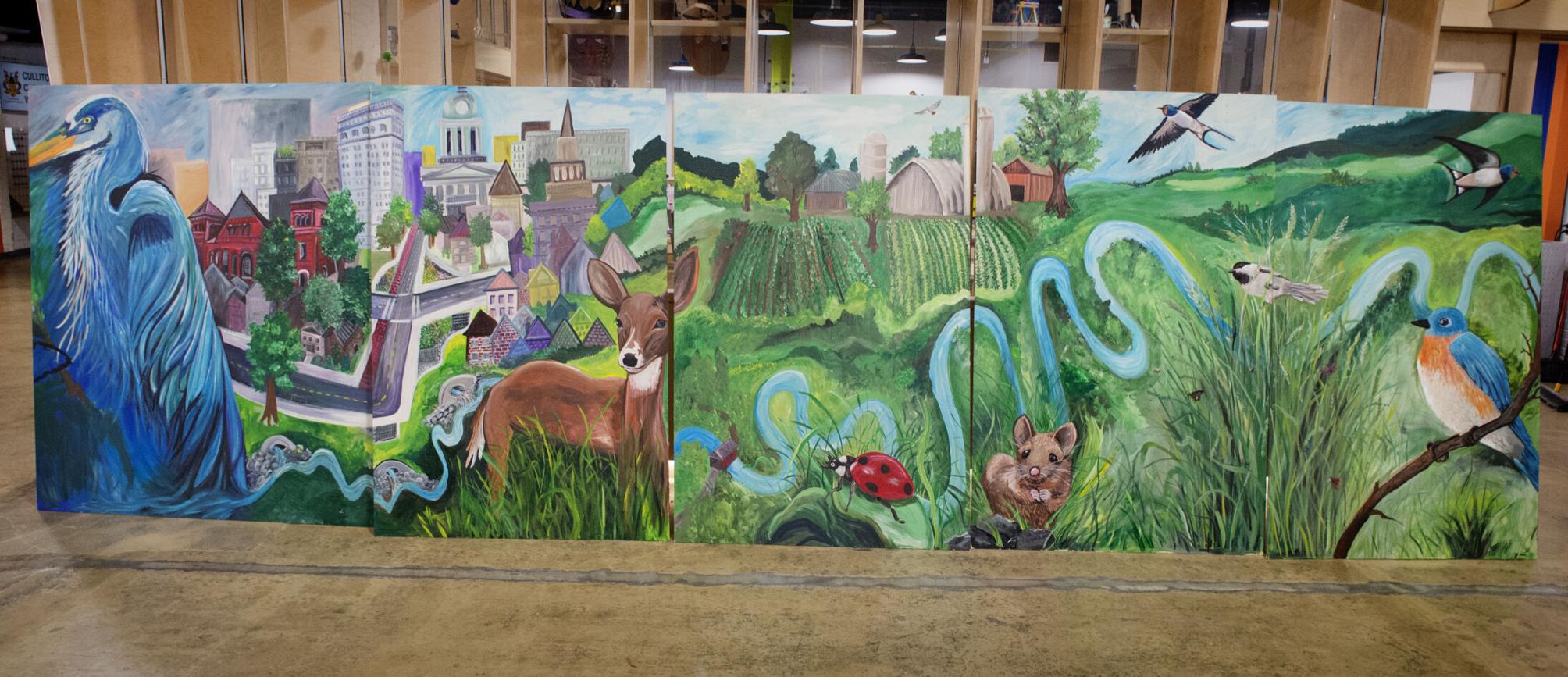 Teaching artist Katie Trainer intertwines art and science through mural ...