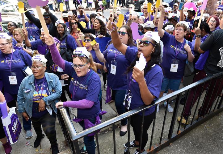 SEIU Healthcare Pennsylvania members protest outside Rep. Scott Martin ...