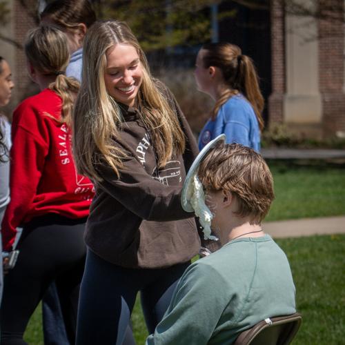 Members of Chi Phi fraternity and Chi Omega sorority, at Franklin ...