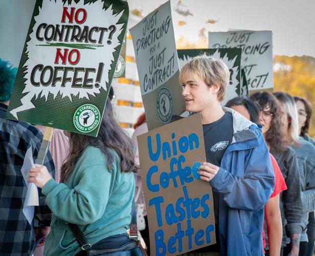 Starbucks Workers United rallies in Lancaster for better union contract ...