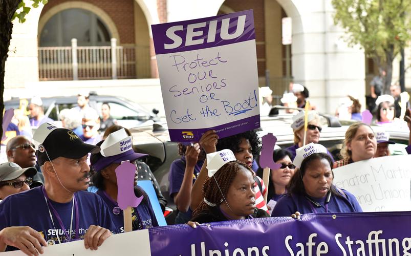 SEIU Healthcare Pennsylvania members protest outside Rep. Scott Martin ...