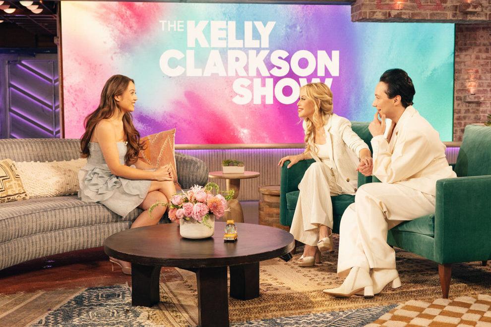 Johnny Weir and Tara Lipinski guest-hosted 'Kelly Clarkson Show' Monday ...