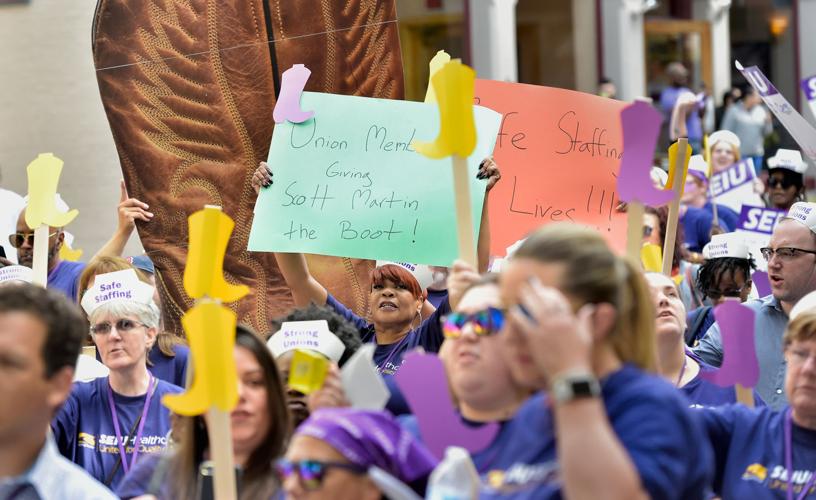 SEIU Healthcare Pennsylvania members protest outside Rep. Scott Martin ...