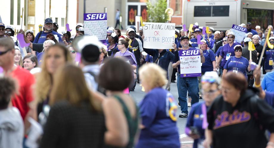 SEIU Healthcare Pennsylvania members protest outside Rep. Scott Martin ...