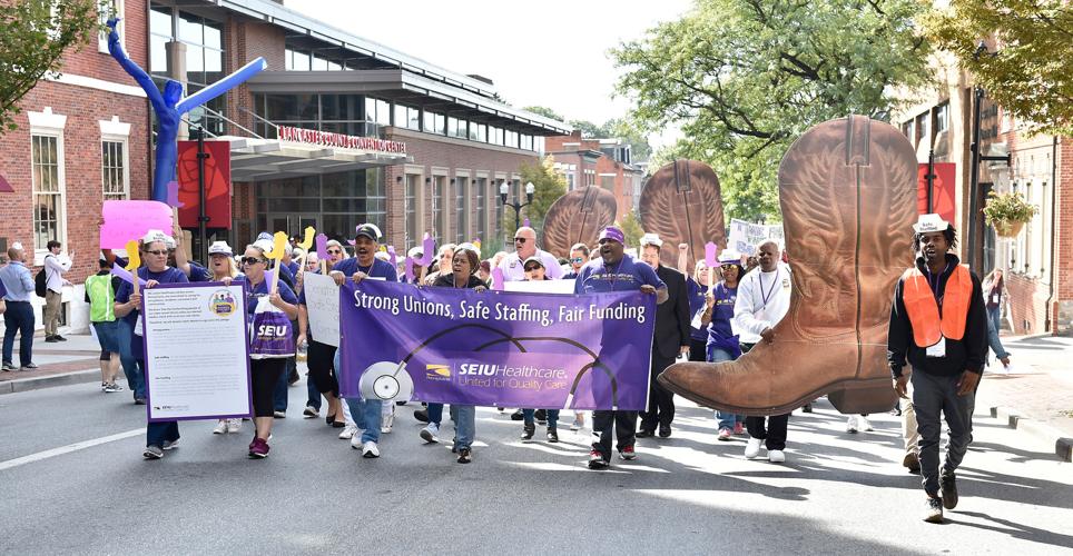SEIU Healthcare Pennsylvania members protest outside Rep. Scott Martin ...