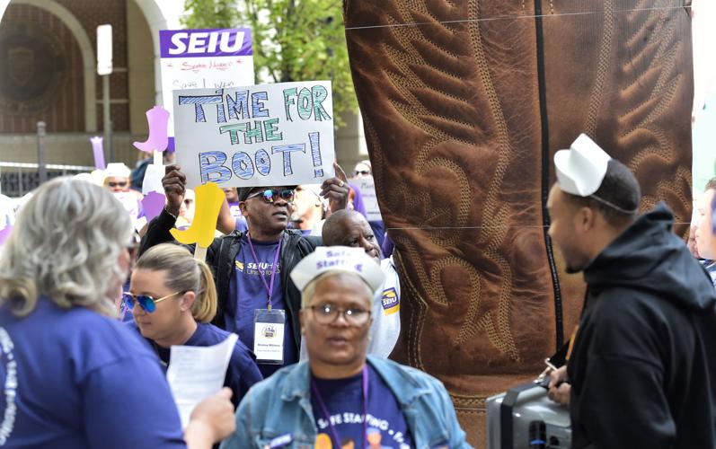 SEIU Healthcare Pennsylvania members protest outside Rep. Scott Martin ...